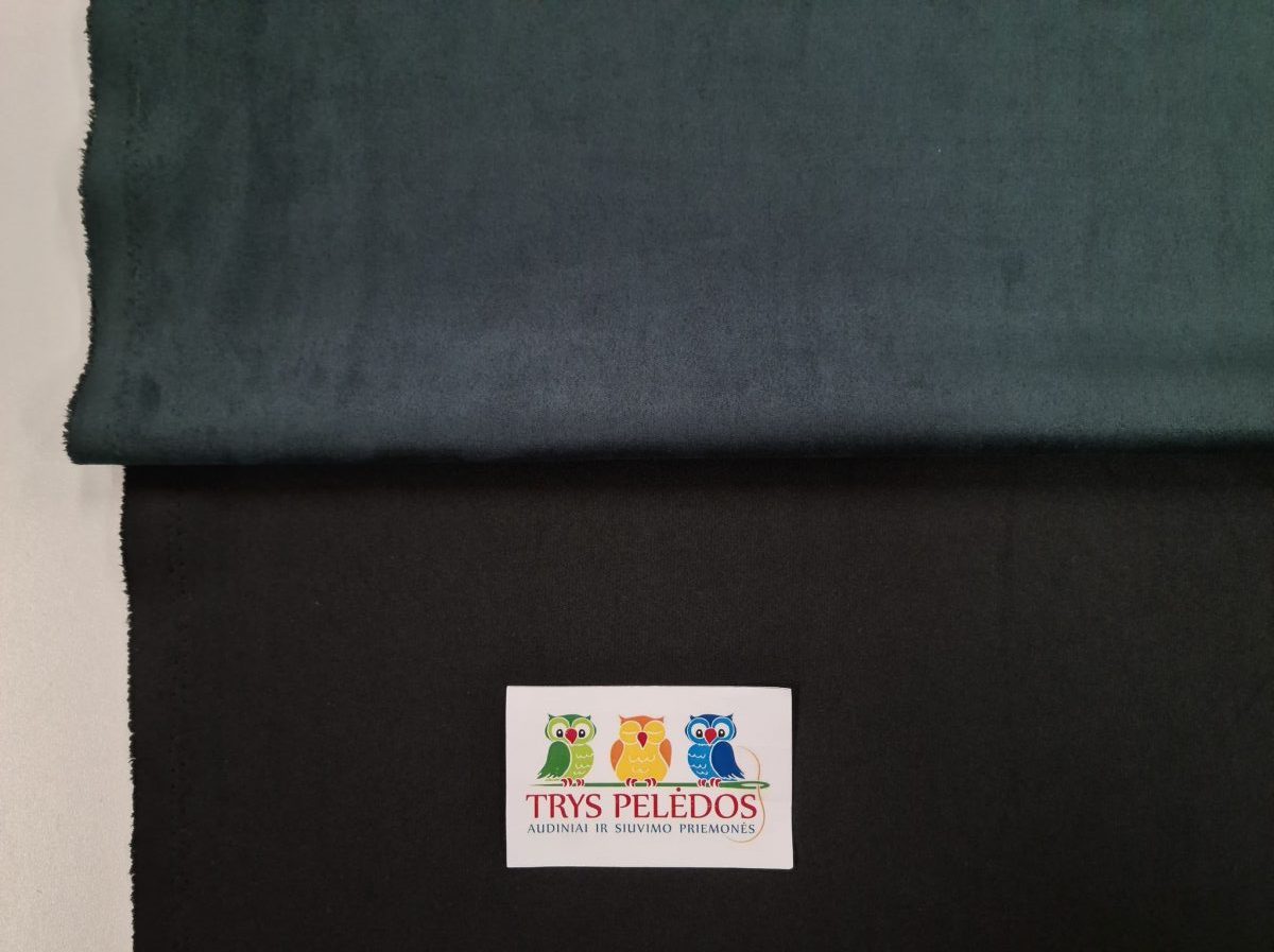 Zomšo imitacijos trikotažas Tamsiai žalias -40% PIGIAU - Trys Pelėdos ...